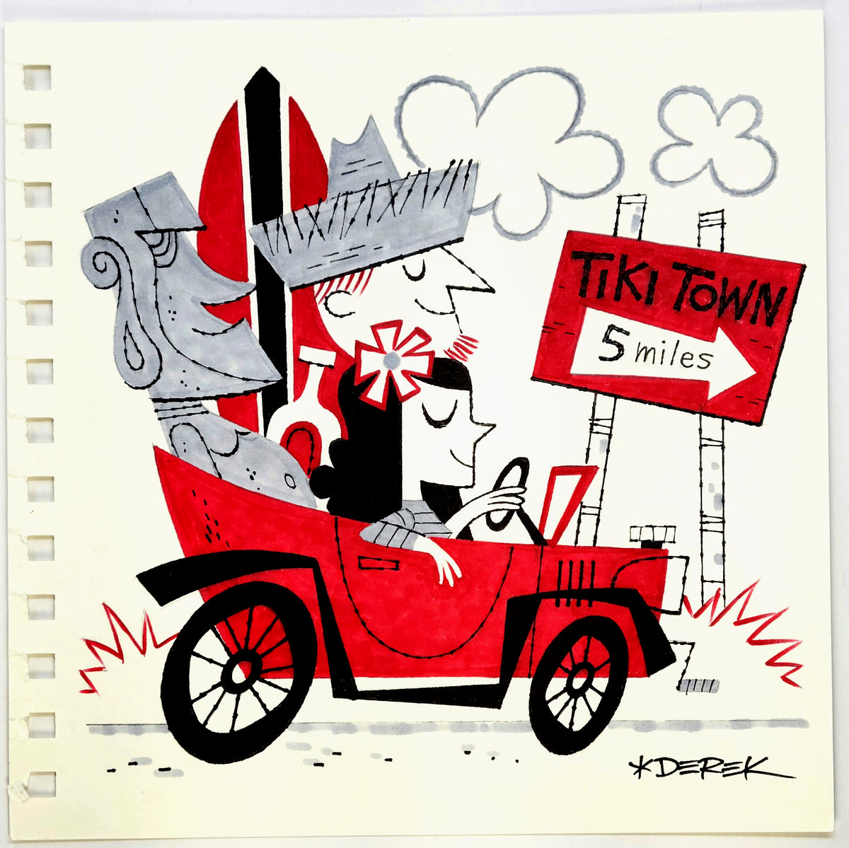 Tiki Town Original Sketch – DerekArt