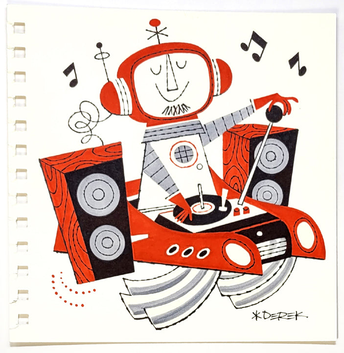 Jet Set DJ Original Sketch – DerekArt