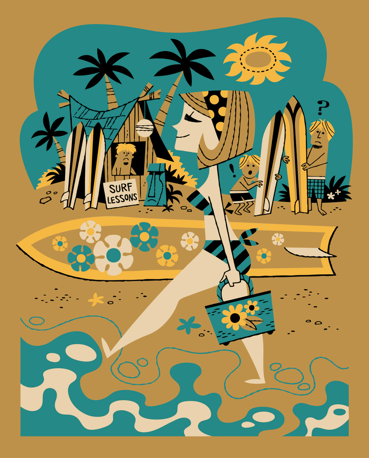 Gidget Goes Surfing Art Print – DerekArt