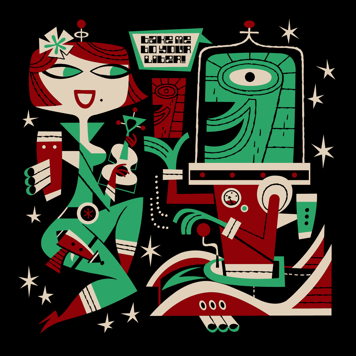 Take Me To Your Liter Art Serigraph – DerekArt